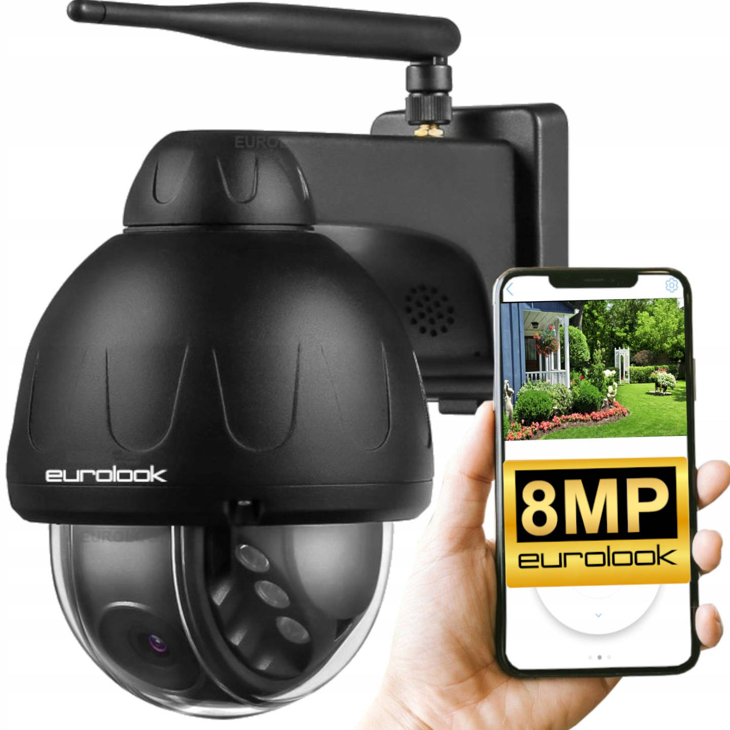 Bezprzewodowa Zewnętrzna Kamera IP Wi-Fi EDW-8028OB 8MP | Monitoring ...